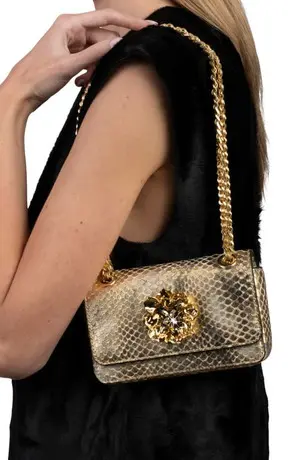 Alexis Bittar Mini Bella Python Embossed Leather Clutch