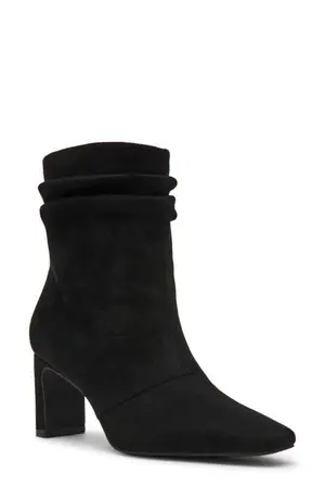 Anne Klein Cabrini Block Heel Bootie - Blk Micro Suede