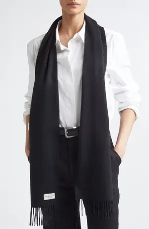 Johnstons Of Elgin Cashmere Fringe Scarf - Black