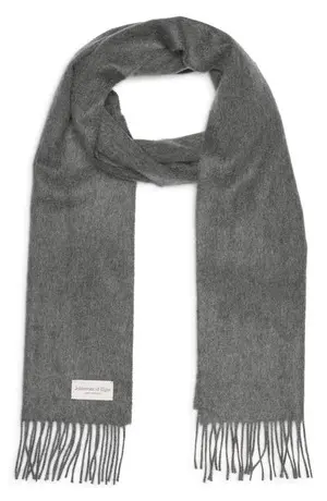Johnstons Of Elgin Cashmere Fringe Scarf - Mid Grey