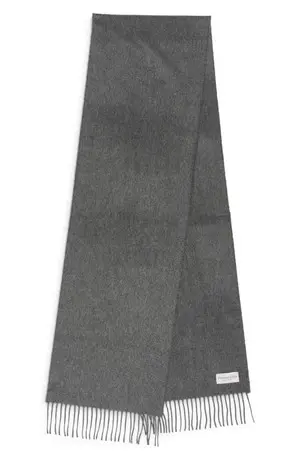 Johnstons Of Elgin Cashmere Fringe Scarf - Mid Grey