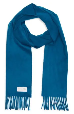 Johnstons Of Elgin Cashmere Fringe Scarf - Petrol