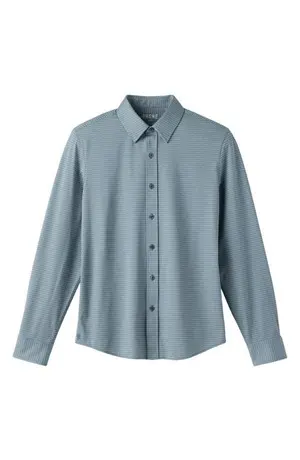 RHONE Commuter Slim Fit Gingham Shirt - Olive Shadow Gingham