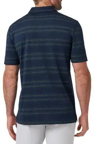Travis Mathew Heater Jersey Striped Performance Polo