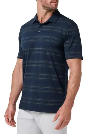 Travis Mathew Heater Jersey Striped Performance Polo