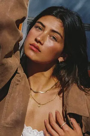 ATOLEA Kauai Herringbone Choker Necklace - Gold