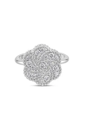 Roberto Coin 18k Gold Diamond Rose Ring