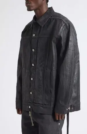 Rick Owens Jumbo Worker Coated Denim Jacket