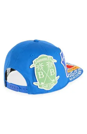 BILLIONAIRE BOYS CLUB Helmet Embroidered Snapback Cap - Lapis Blue