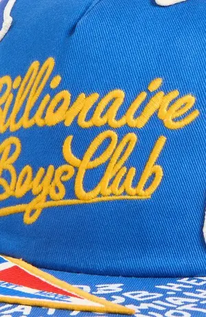 BILLIONAIRE BOYS CLUB Helmet Embroidered Snapback Cap - Lapis Blue