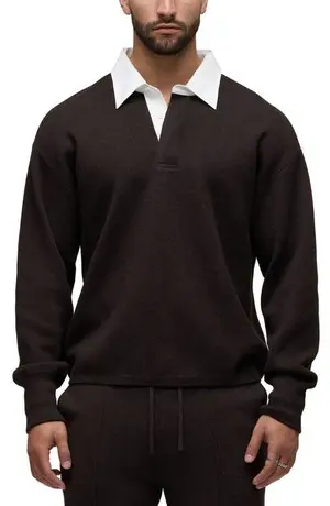 Hudson Jeans Long Sleeve Contrast Polo - Motor