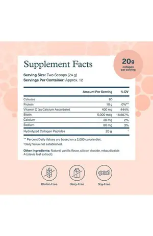 YOUTHEORY Premium Hydrolyzed Collagen Powder Vanilla Supplement 10 Oz