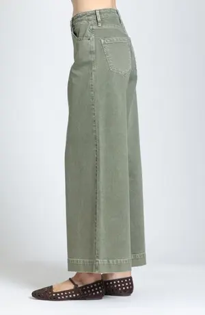 APNY Godet Wide Leg Jeans - Olive