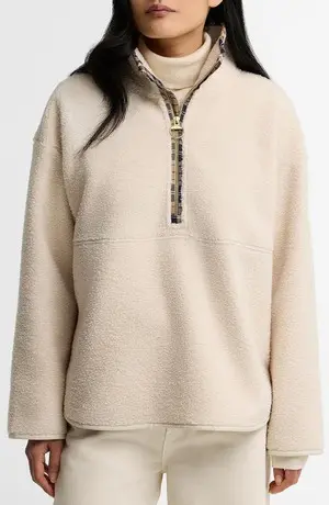 Barbour Merys Quarter Zip Fleece Pullover Birch