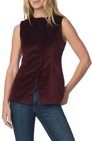 Joe's Jeans Sleeveless Velveteen Tunic Top - Cabernet