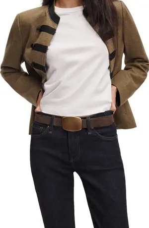 Rag & Bone Wyatt Leather Belt - Olive