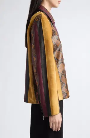 Proenza Schouler Sirine Leather Jacket - Gold Multi