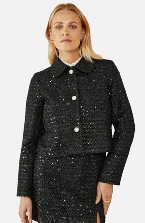 YUMI Boucle Sequin Jacket