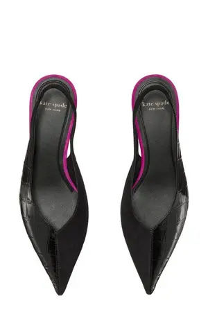 Kate Spade New York Viv Croc Embossed Slingback Pump