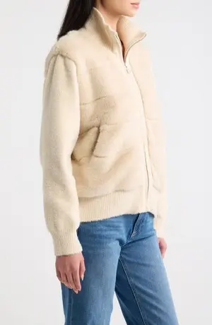 Love Token Celia Faux Fur Jacket - Beige