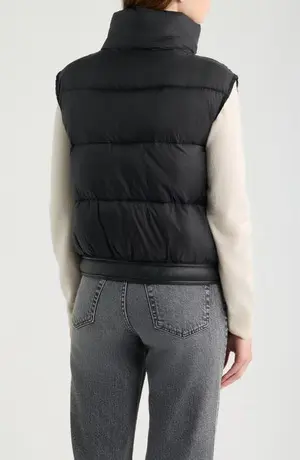 Love Token Lisa Faux Leather Trim Puffer Vest