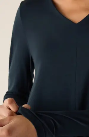 Eileen Fisher Long Sleeve V-neck Tunic Top