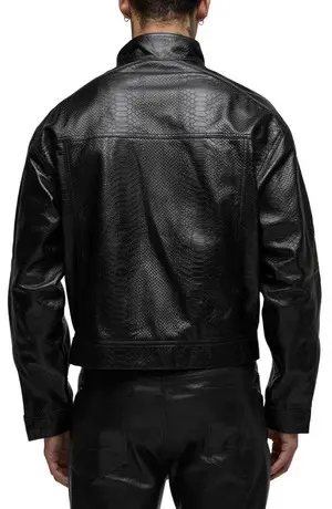 Hudson Jeans Python Embossed Leather Jacket