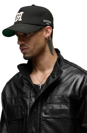 Hudson Jeans Python Embossed Leather Jacket