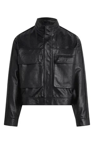 Hudson Jeans Python Embossed Leather Jacket