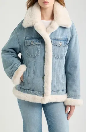 Love Token Susan Faux Fur Trim Jacket
