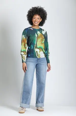 APNY Liquid Marble Crewneck Sweater