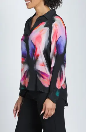 APNY Long Sleeve Half Placket Pullover Top