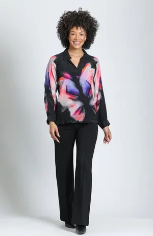 APNY Long Sleeve Half Placket Pullover Top