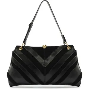 AREZZO Aurora Medium Leather Shoulder Bag - Black
