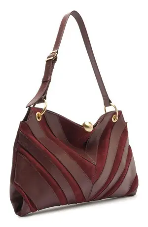 AREZZO Aurora Medium Leather Shoulder Bag - Fresh Ruby