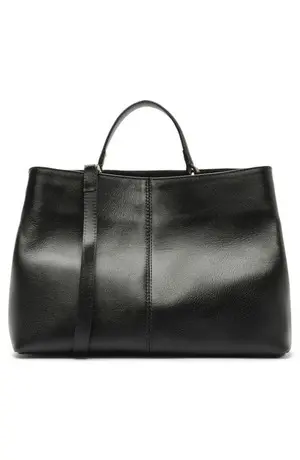 AREZZO Delphine Large Leather Shopper - Black