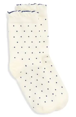 CASA CLARA Jula Ruffle Crew Socks - Natural