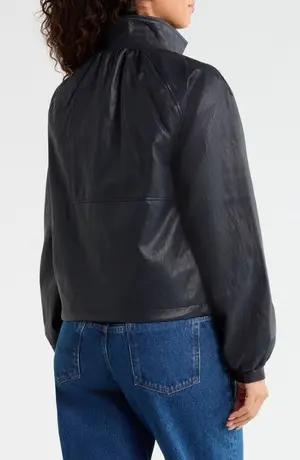Bagatelle Faux Leather Balloon Bomber Jacket