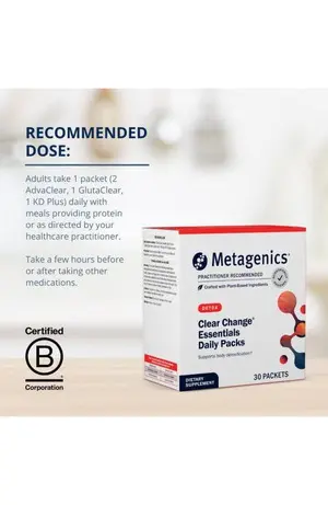 METAGENICS Clear Change Daily Essentials Detox And Gut Health Support Supplement 30 Packets