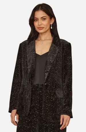YUMI Velvet Sparkle Oversize Blazer
