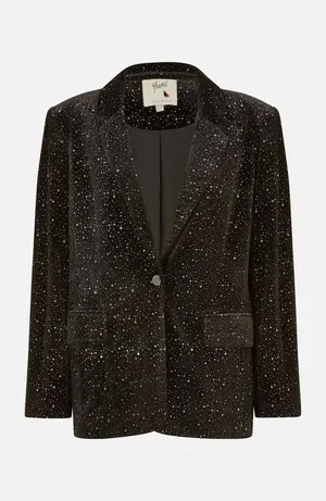 YUMI Velvet Sparkle Oversize Blazer