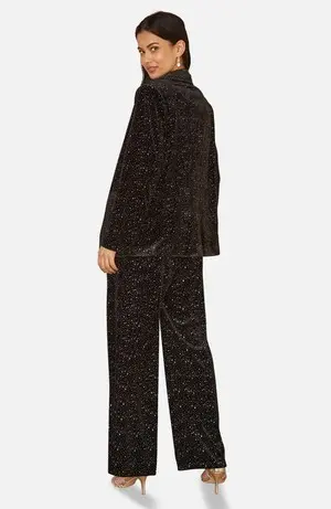 YUMI Velvet Sparkle Oversize Blazer