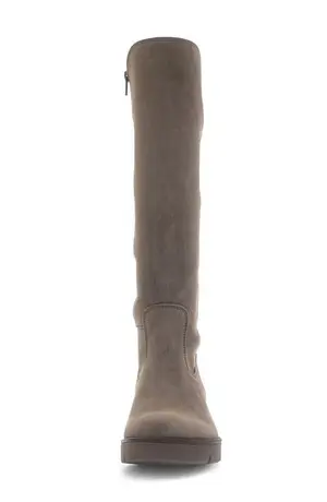 Gabor Vina Leather Knee High Wedge Boots - Mohair