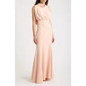 Black Halo Adelina Stretch Crepe Gown - Blush