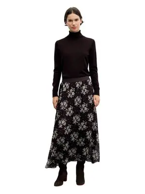 Gerard Darel Tessy Floral Midi Skirt