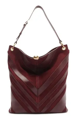 AREZZO Aurora Large Leather Hobo Bag - Fresh Ruby