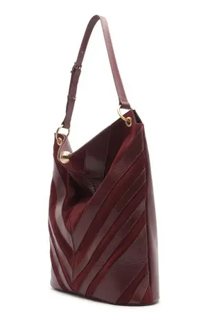 AREZZO Aurora Large Leather Hobo Bag - Fresh Ruby