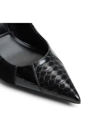 Aldo Stasyamix Croc Embossed Faux Leather Pump - Black