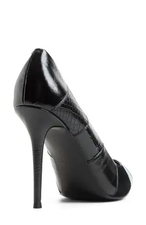Aldo Stasyamix Croc Embossed Faux Leather Stiletto Pumps - Black