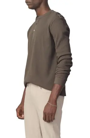 Joe's Jeans Long Sleeve Waffle Henley T-shirt - Tea Leaf